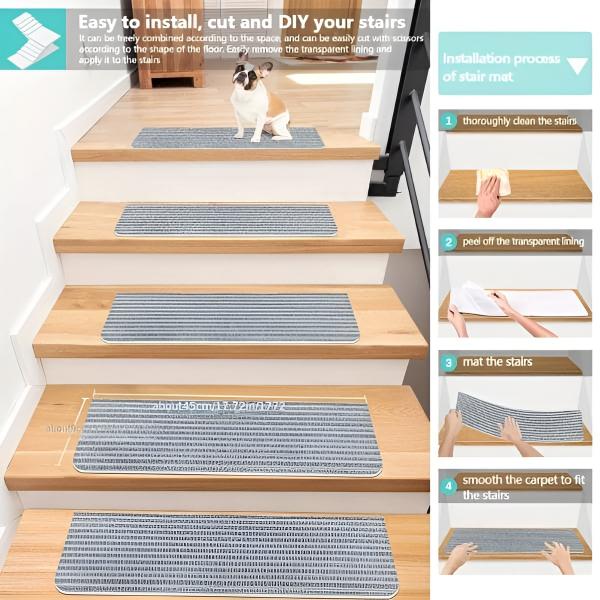 Nedrseča podloga za stopnice (8 kosov) | STEPRUG – Vigoexpress.si